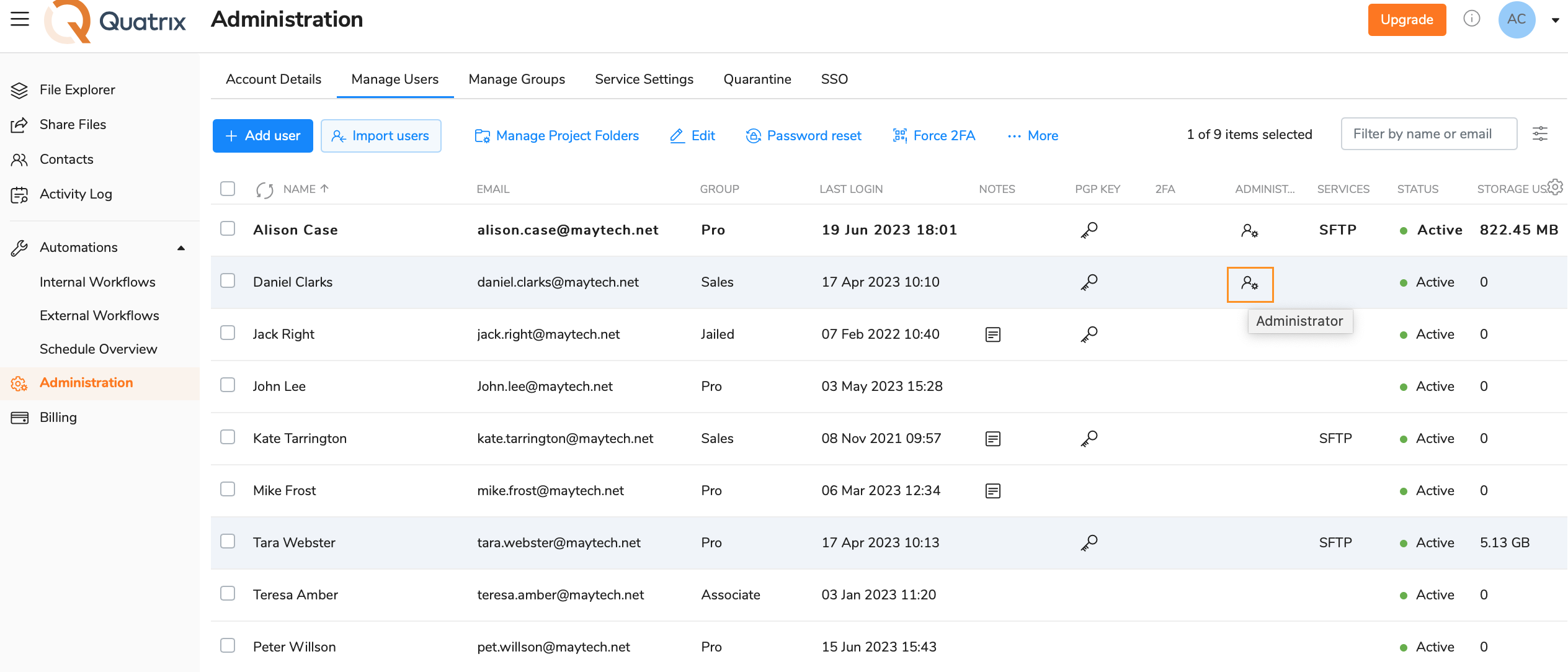Roles and Permissions