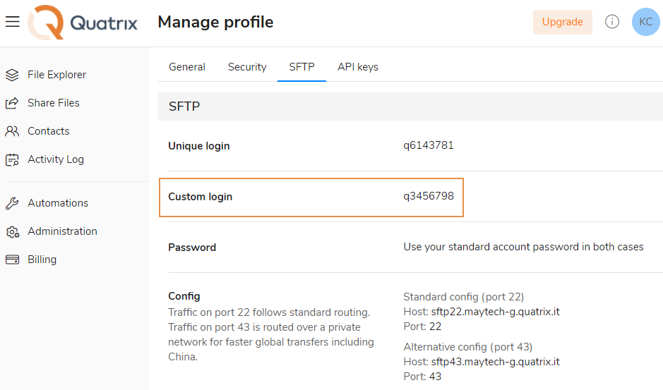 SFTP module